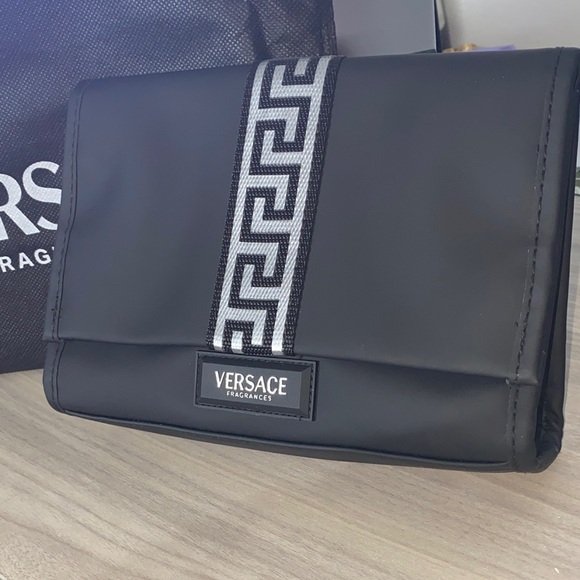 Versace | Bags | Versace Fragrances Black Travel Toiletry Bag Nwot ...